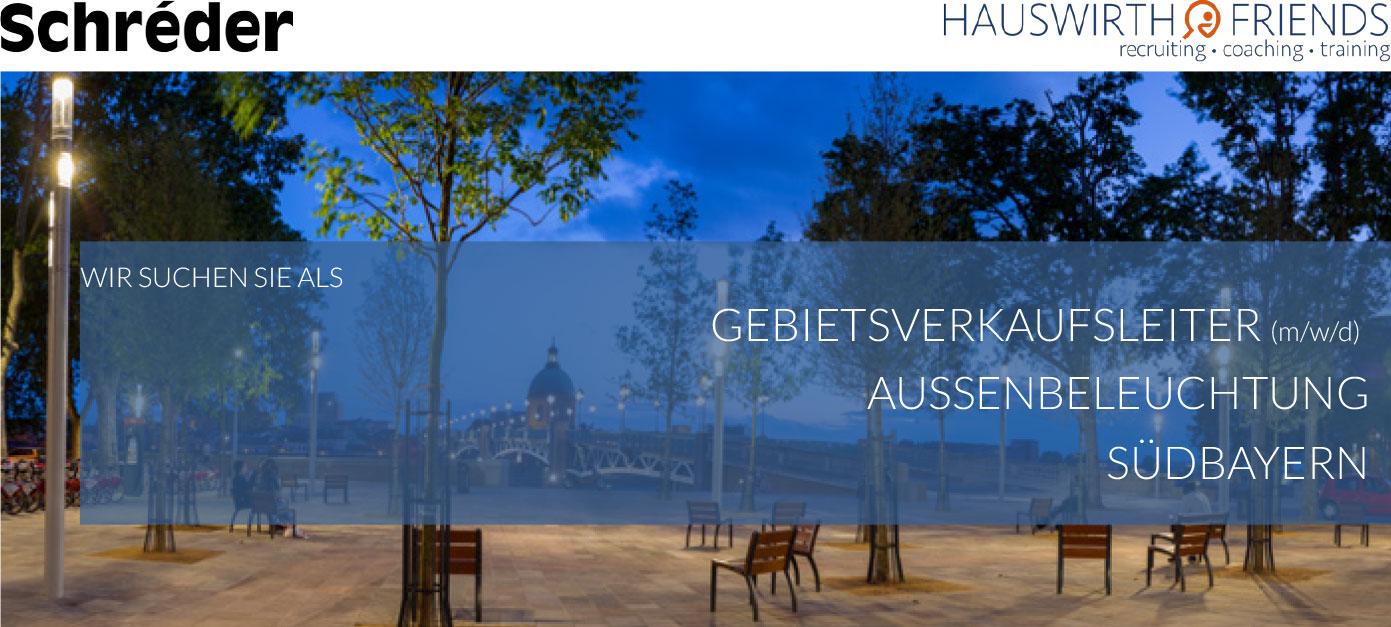 GEBIETSVERKAUFSLEITER (m/w/d) AUSSENBELEUCHTUNG - SÜDBAYERN - on-light ...